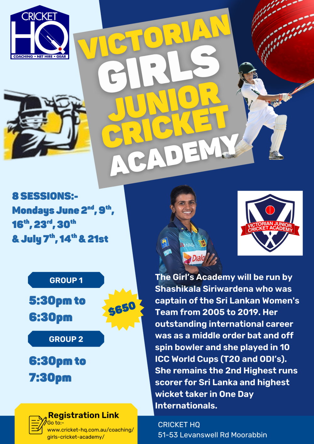 Cricket HQ - Girls Victorian Junior Cricket Academy