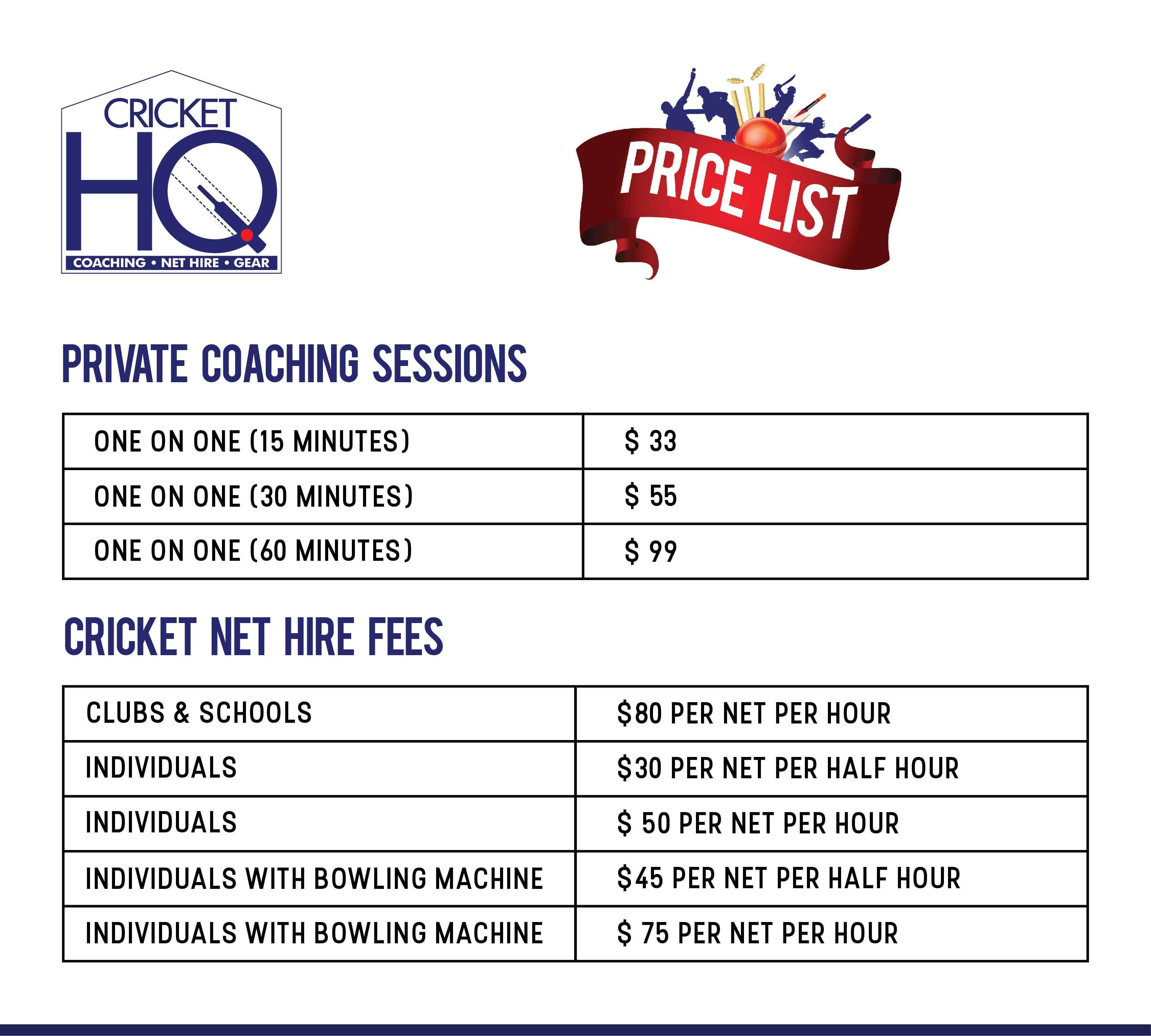 Cricket HQ - One on One Coaching & Prices